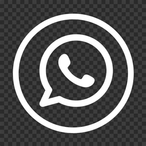 Hd White Outline Whatsapp Wa Round Circle Logo Icon Png Artofit