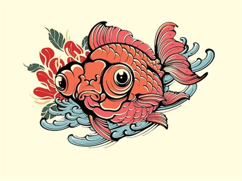 Premium Vector Cute Goldfish Vector Ksolated On White