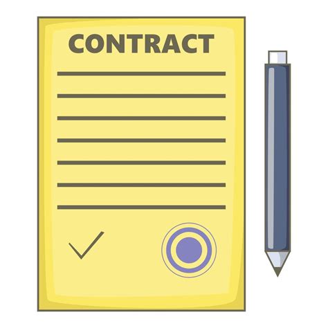 Icono De Contrato Estilo De Dibujos Animados Imagen Vector De Stock