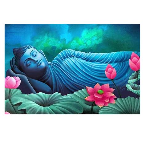 Fine Art Print Of Sleeping Gautam Buddha On A Bed Of Lotuses JDAPR HD