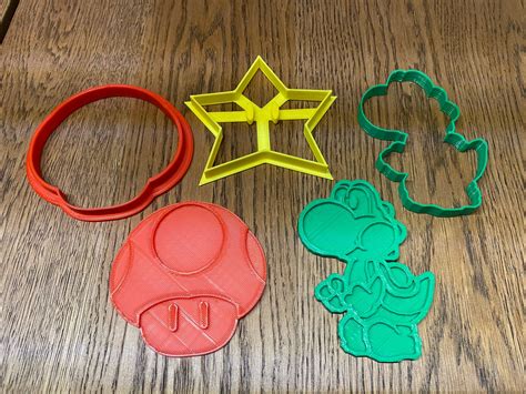 Mario Bros Power Up Cookie Cutter Set Yoshi Cookie Cutter Etsy