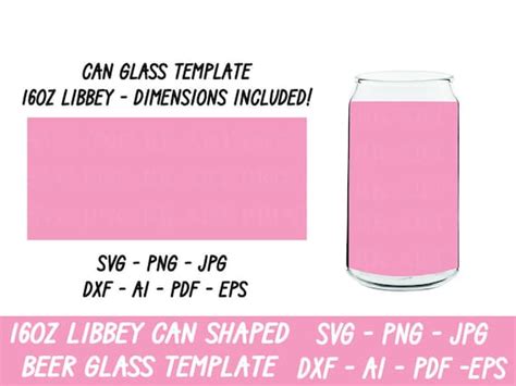 Libbey Can Shaped Glass Wrap Template Libbey 16oz Full Wrap Template