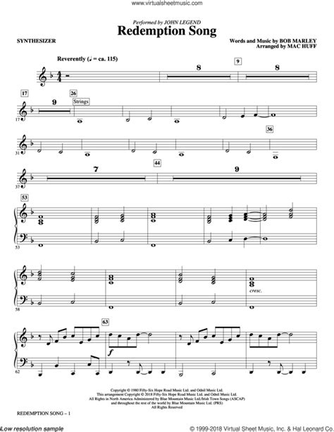Redemption Song Complete Set Of Parts Sheet Music For Orchestra Band