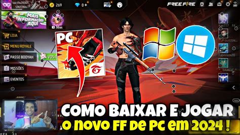 COMO BAIXAR FREE FIRE NO NOTEBOOK E PC FRACO NA NOVA ATUALIZAÇÃO