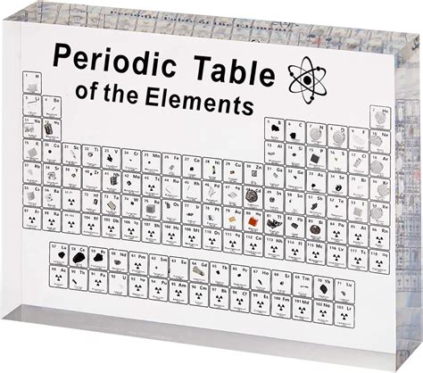 Periodic Table With Real Elements Samples Inside Acrylic Periodic