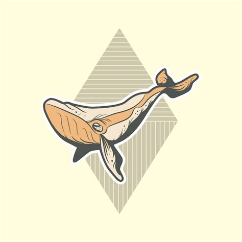 Diseño de ballena jorobada Vector Premium
