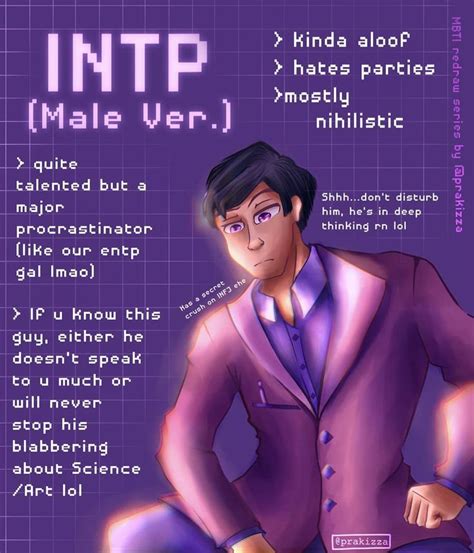 🍀praky🍀 On Instagram 💜mbti Types Intp Redraw Male Ver💜 💜so Heres Our Intp Boi Drew Him