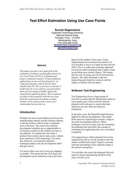 test effort estimation using use case points testexpert