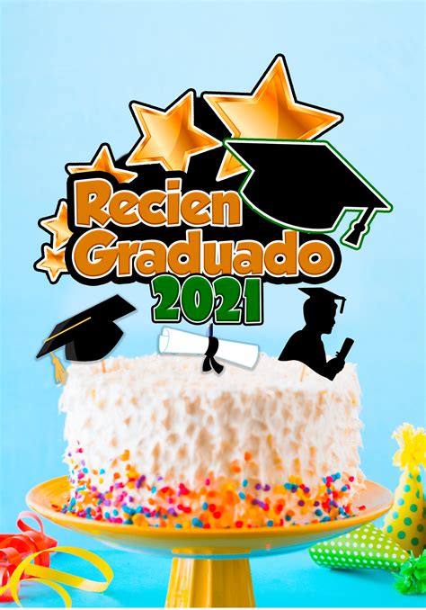 Decoración de graduación para imprimir gratis caketopper click