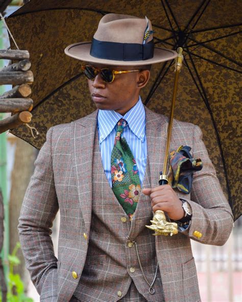Costume Trois Pi Ces Marron Carreaux Avec Chapeau Hockerty