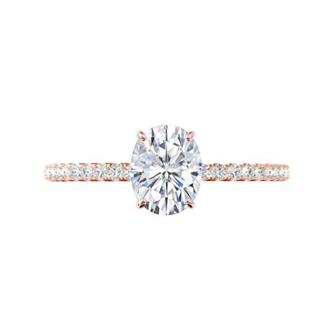 2 Carat Oval Forever One Moissanite Diamond Hidden Halo Ring Raven