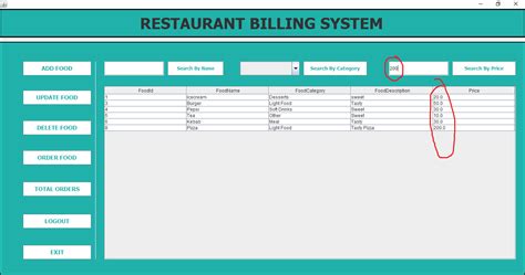 restaurant billing system project using java and mysql