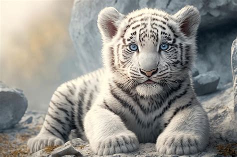 White Tiger Cubs With Blue Eyes Wallpaper