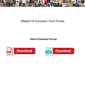 Fillable Online Affidavit Of Correction Form Florida Affidavit Of
