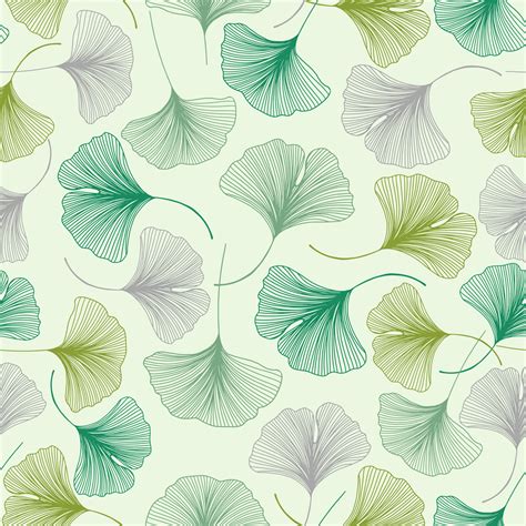 Seamless Pattern Of Gingko Leaf An Endless Pattern Of Green Leaves