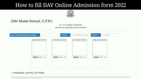 How To Fill Dav Model Public School Online Admission Form Class
