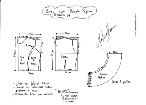 Blusa Babado Peplum DIY Molde Corte E Costura Marlene Mukai