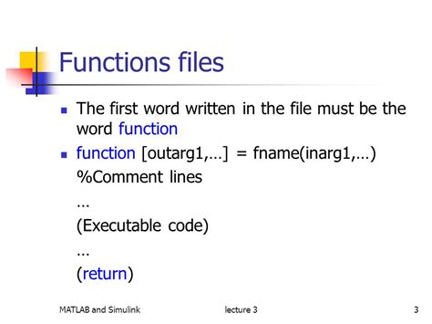 matlab and simulinklecture 31 to days outline functions strings sparse arrays cell arrays