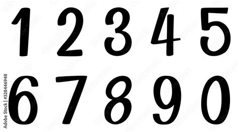Font Design For Number One To Zero On White Background Stock Vector