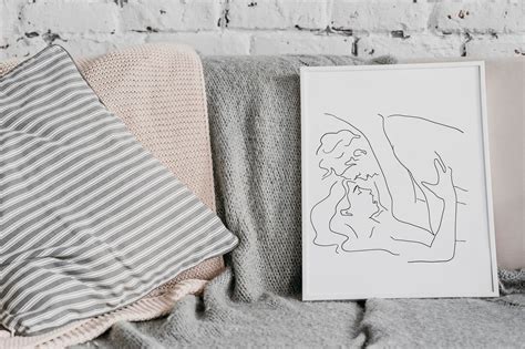 Abstract Couple Line Art Print Sexy Bedroom Wall Art Love Line Art Poster Erotic Line Drawing