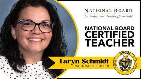 Mathematics Teacher Earns National Board Certification Experience Avon