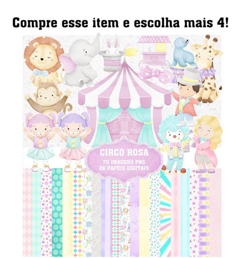 Kit Digital Circo Rosa Elo Produtos Especiais