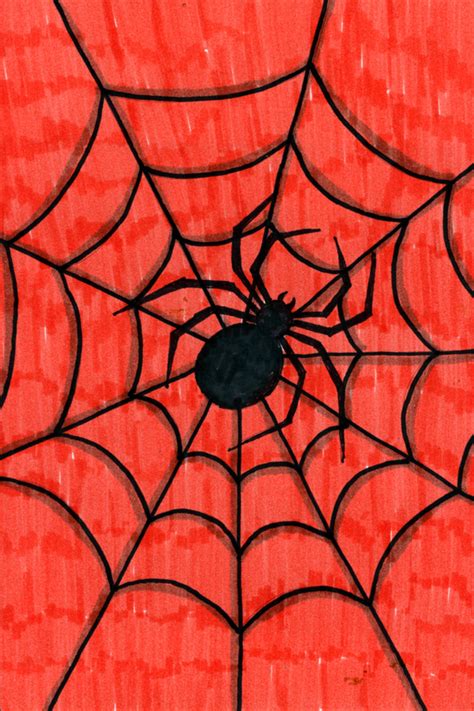 How To Draw A Spider Web Step By Step