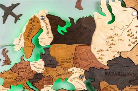 Wooden Map Led Wall Art RGB LED 3D Wooden World Map 3D LED Etsy Led