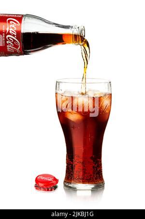 Chisinau Moldova July 31 2022 Classic Bottle Of Coca Cola Isolated