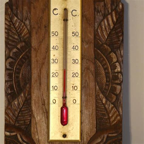Ancien baromètre anéroïde thermomètre Label Emmaüs