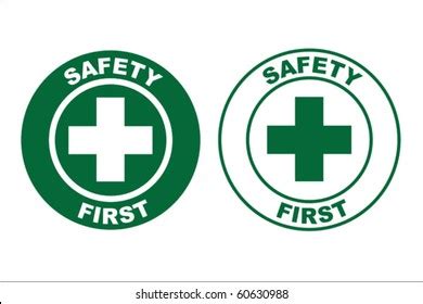 Safety First Hexagonal Logo Design Printable Stock Vector Royalty Free