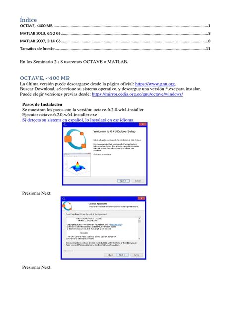 guía instalación matlab octave pdf