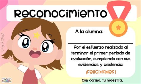 Diplomas de reconocimiento por buen comportamiento de los niños y
