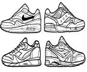 Coloriage Basket Nike Air Dessin Basket à imprimer