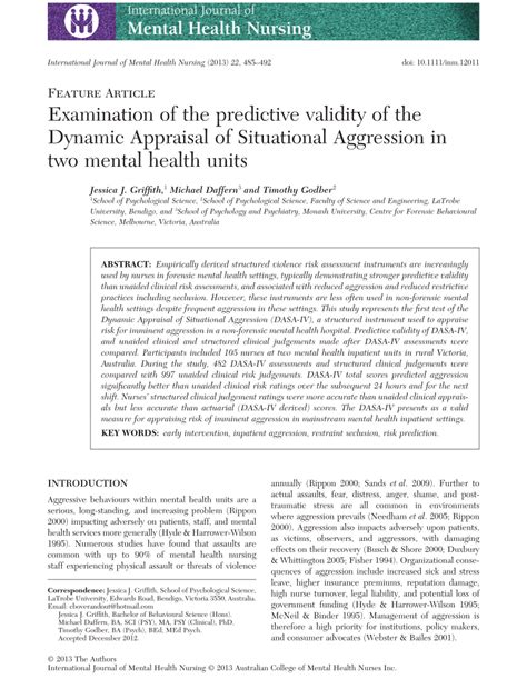 pdf examination of the predictive validity of the dynamic appraisal of situational aggression