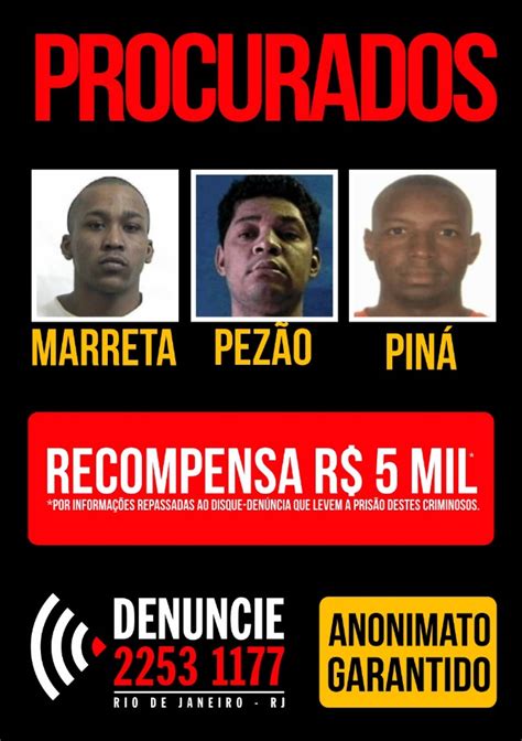 Disque Denúncia oferece recompensa por informações de líderes do C V