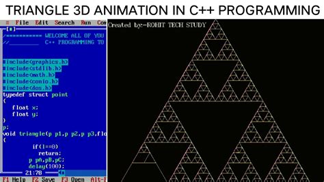 triangle animation in c programming how to make triangle in c language c graphics