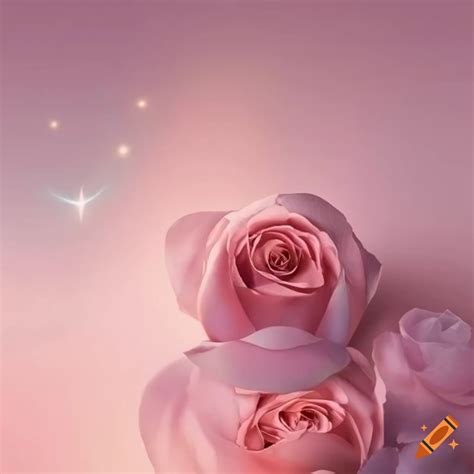 A Celestial Inspired Wallpaper With Blooming Roses In Pastel Colors