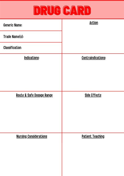 Free Printable Pharmacology Worksheets