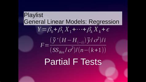 multiple linear regression partial f tests youtube