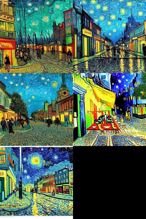 A Synthwave Street Scene Painted By Vincent Van Gogh Stable Diffusion