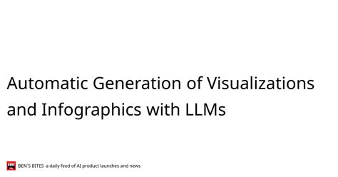automatic generation of visualizations and infographics with llms bens bites news