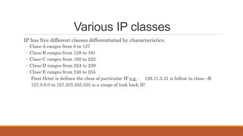 Basics Of IP Addressing PPT