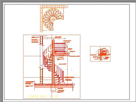 Escalera Caracol En DWG 156 63 KB Librería CAD
