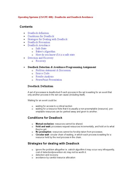 operating systems deadlock pdf algorithms and data structures concurrency computer science