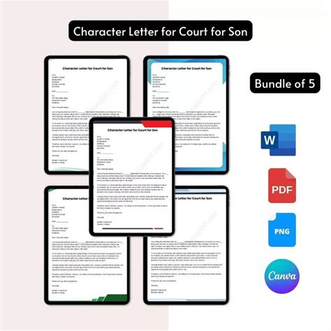 Character Letter For Court For Son Sample Template In Pdf Word In