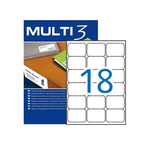 ETIQUETAS A4 63 5x46 6 CAJA 100 HOJAS MULTI3 10492