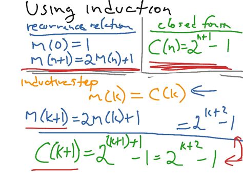 using induction to verify a closed form solution math showme