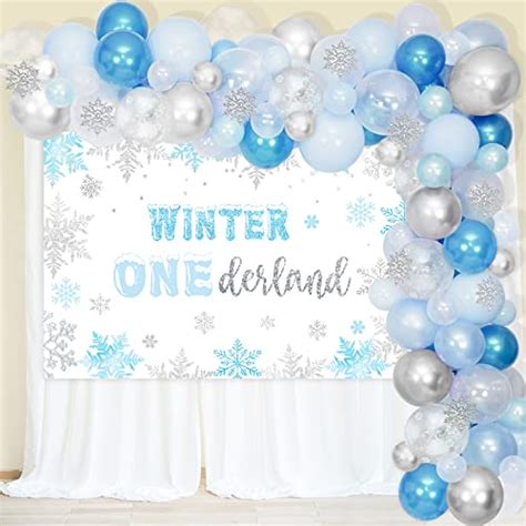 Naloner Winter Onederland Birthday Decorations Boy Blue And Sliver St