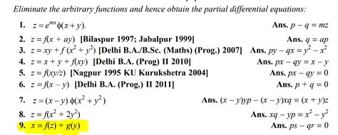solved eliminate the arbitrary functions and hence obtain